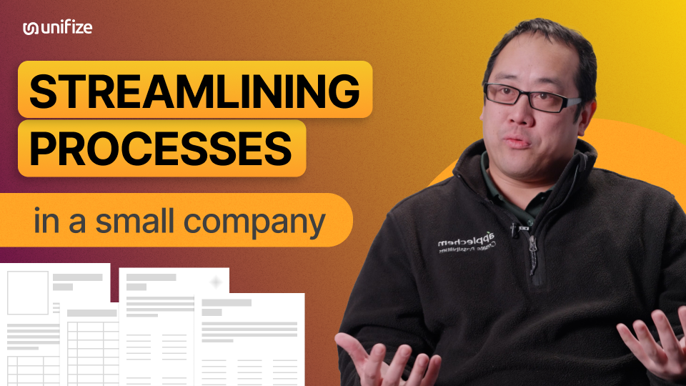 Streamlining processes efficiently in a small company with Unifize